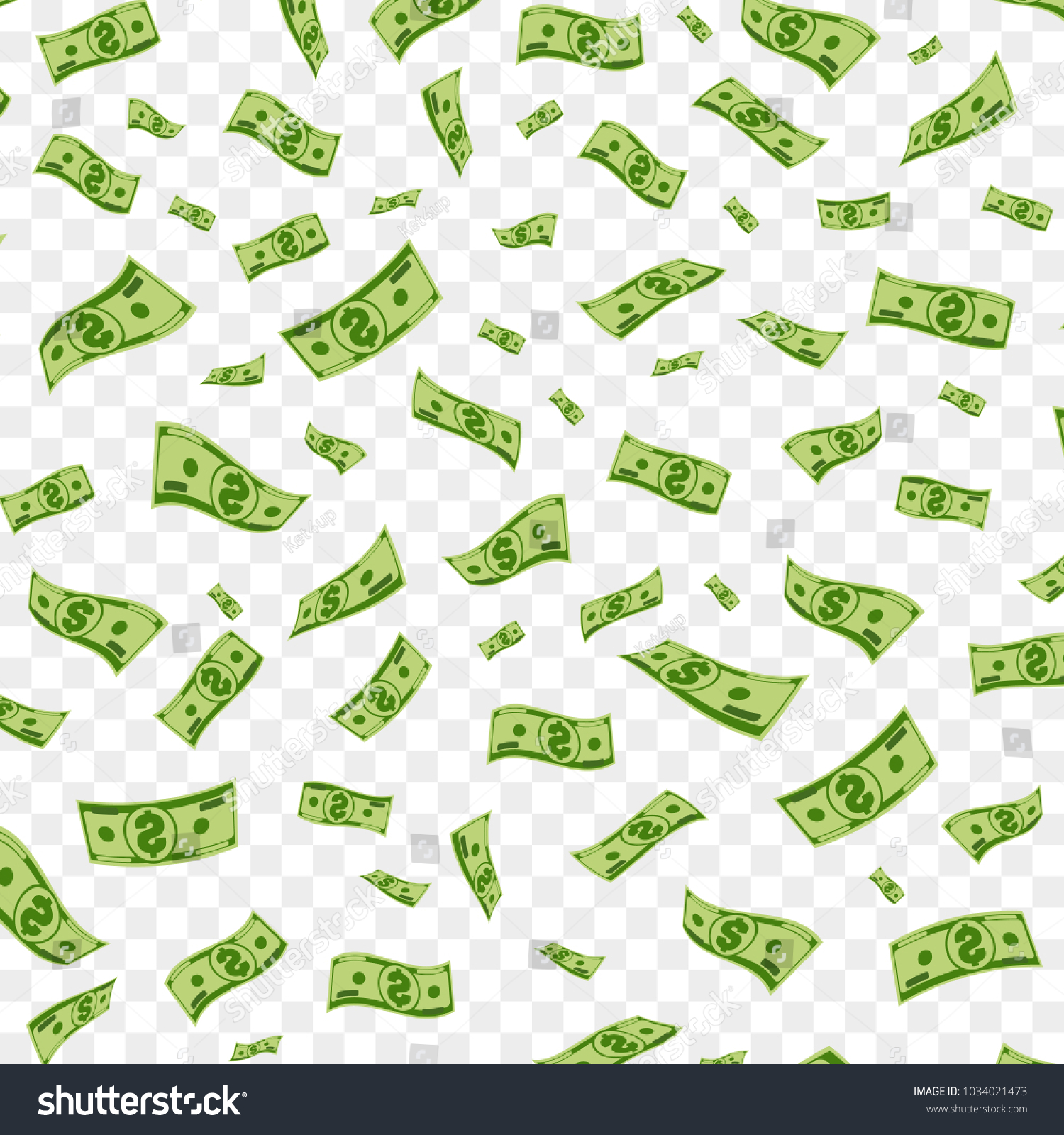 Money Vector Background Isolated Dollars Falling Stock Vector (Royalty ...