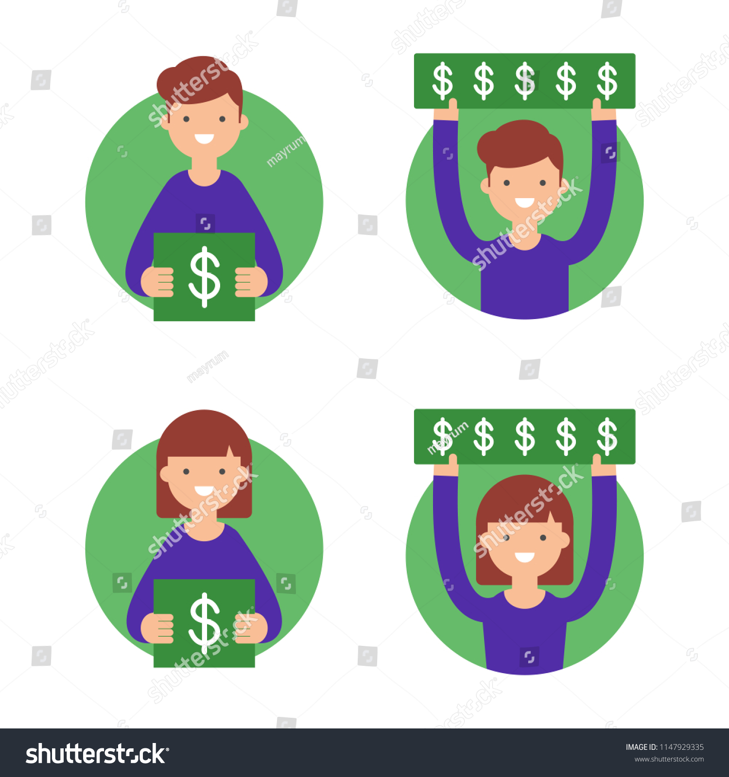 Money Vector Illustrations Character Stock Vector (Royalty Free ...