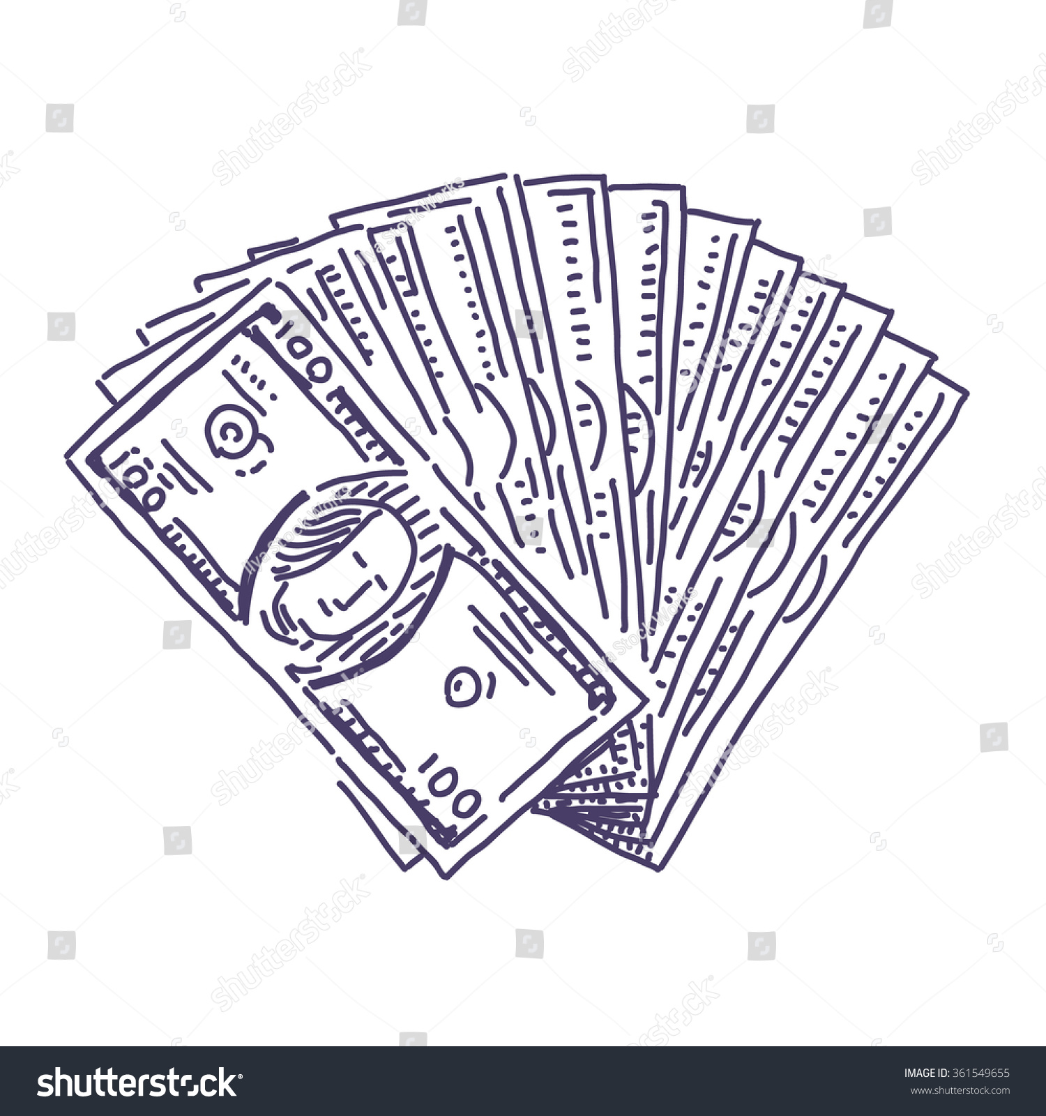 Money Veer Vector Drawing Stock Vector (Royalty Free) 361549655