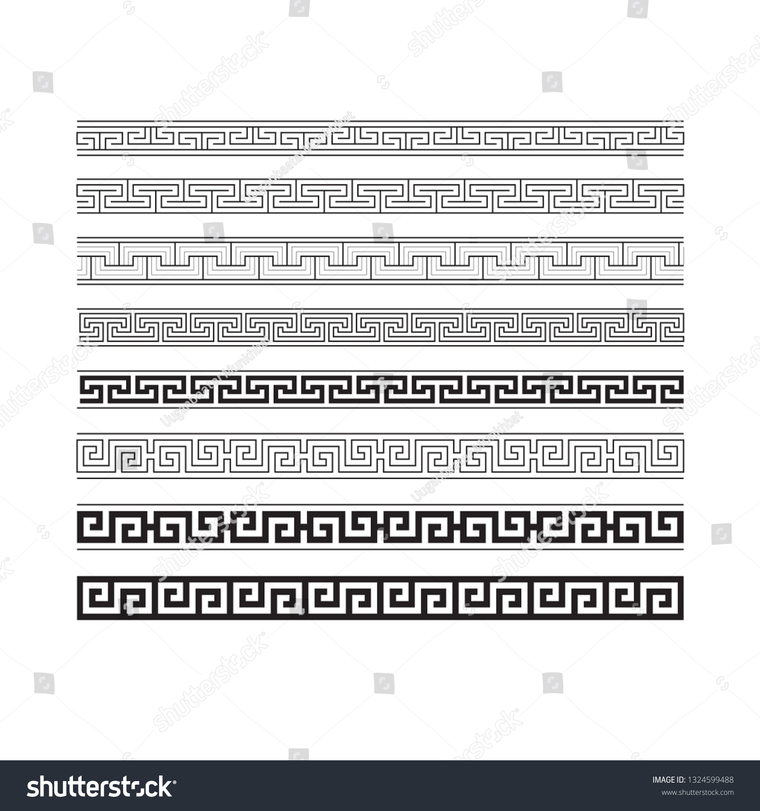 Mongolian Border Ornament Stock Vector (Royalty Free) 1324599488