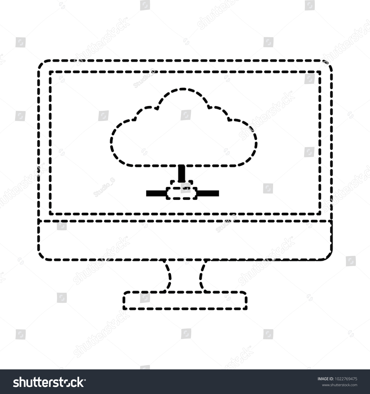 Monitor Computer Cloud Computing Stock Vector (Royalty Free) 1022769475 ...