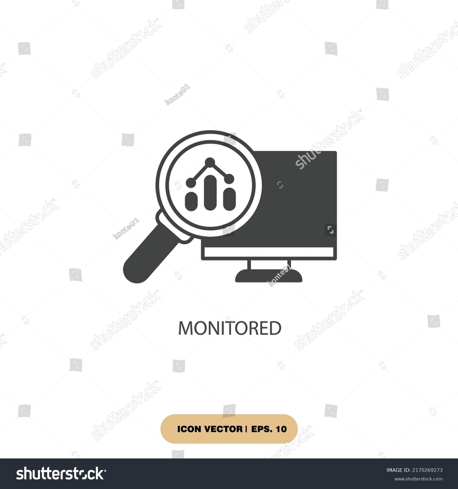 Monitored Icons Symbol Vector Elements Infographic Stock Vector ...