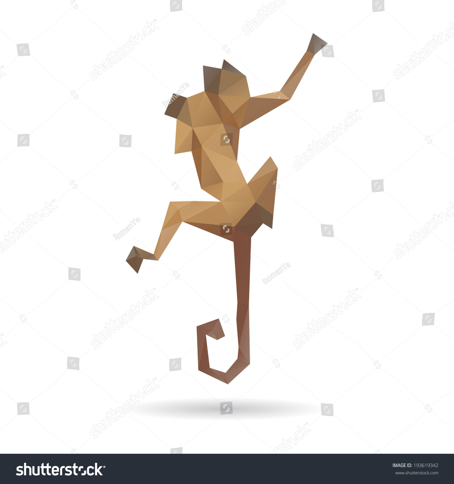Monkey Abstract Isolated On White Background Stock Vector (Royalty Free ...