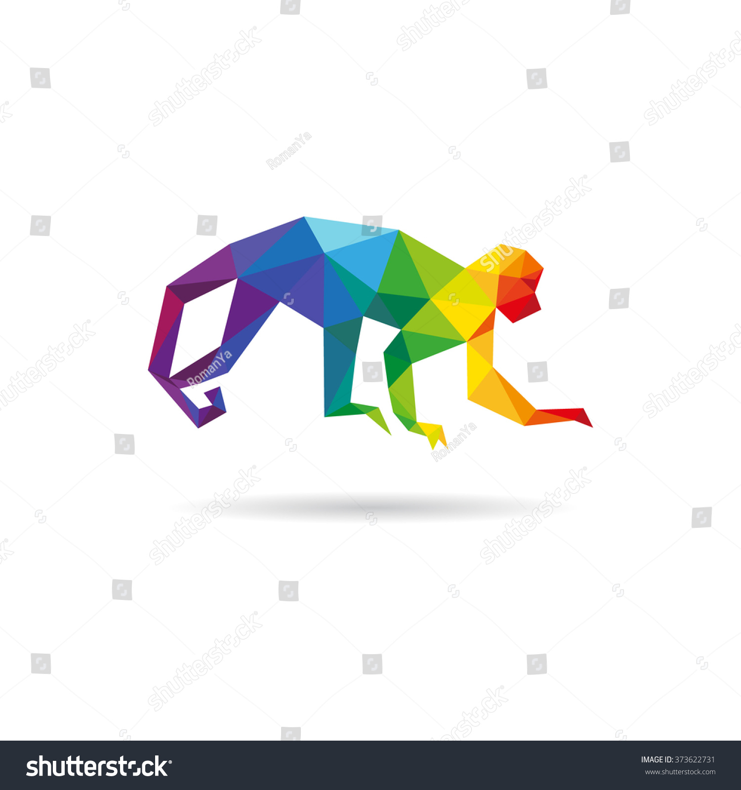 Monkey Abstract Triangle Design Concept Element Stock Vector (Royalty ...