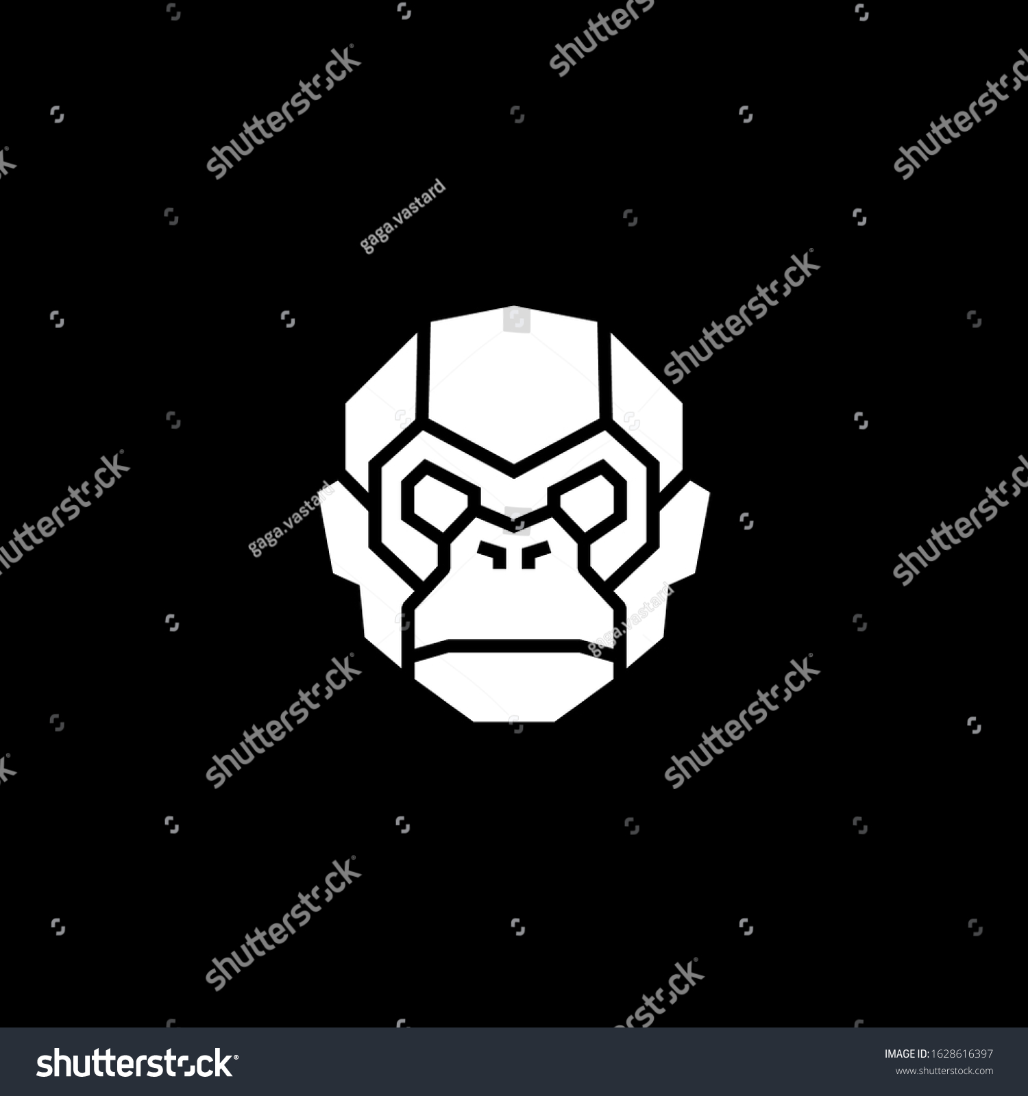 Monkey Chimp Face Head Robot Cyborg: Vector có sẵn (miễn phí bản quyền ...