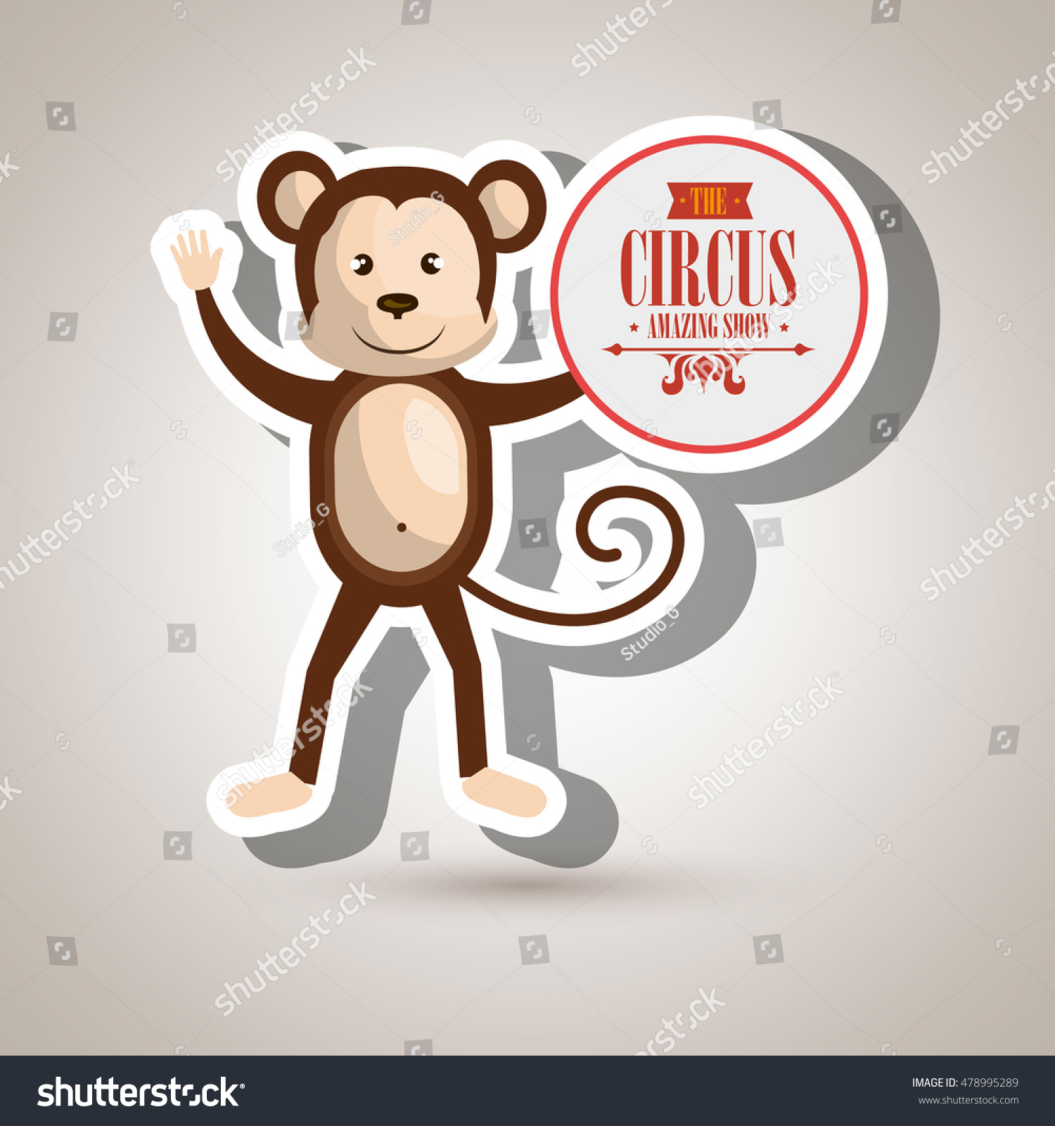 Monkey Circus Icon Stock Vector 478995289 - Shutterstock