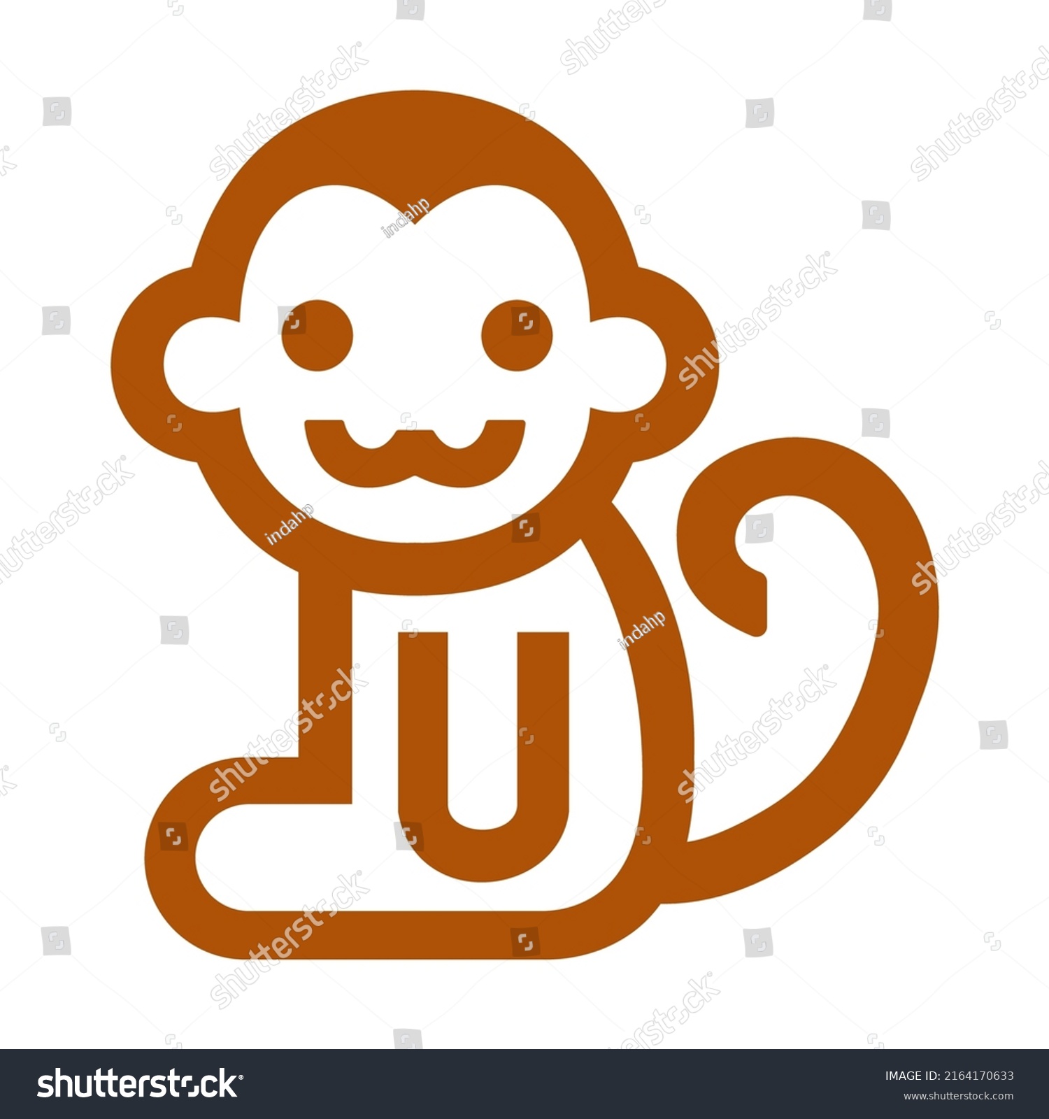 Monkey Emoji Icon Vector Isolated On Stock Vector (Royalty Free ...