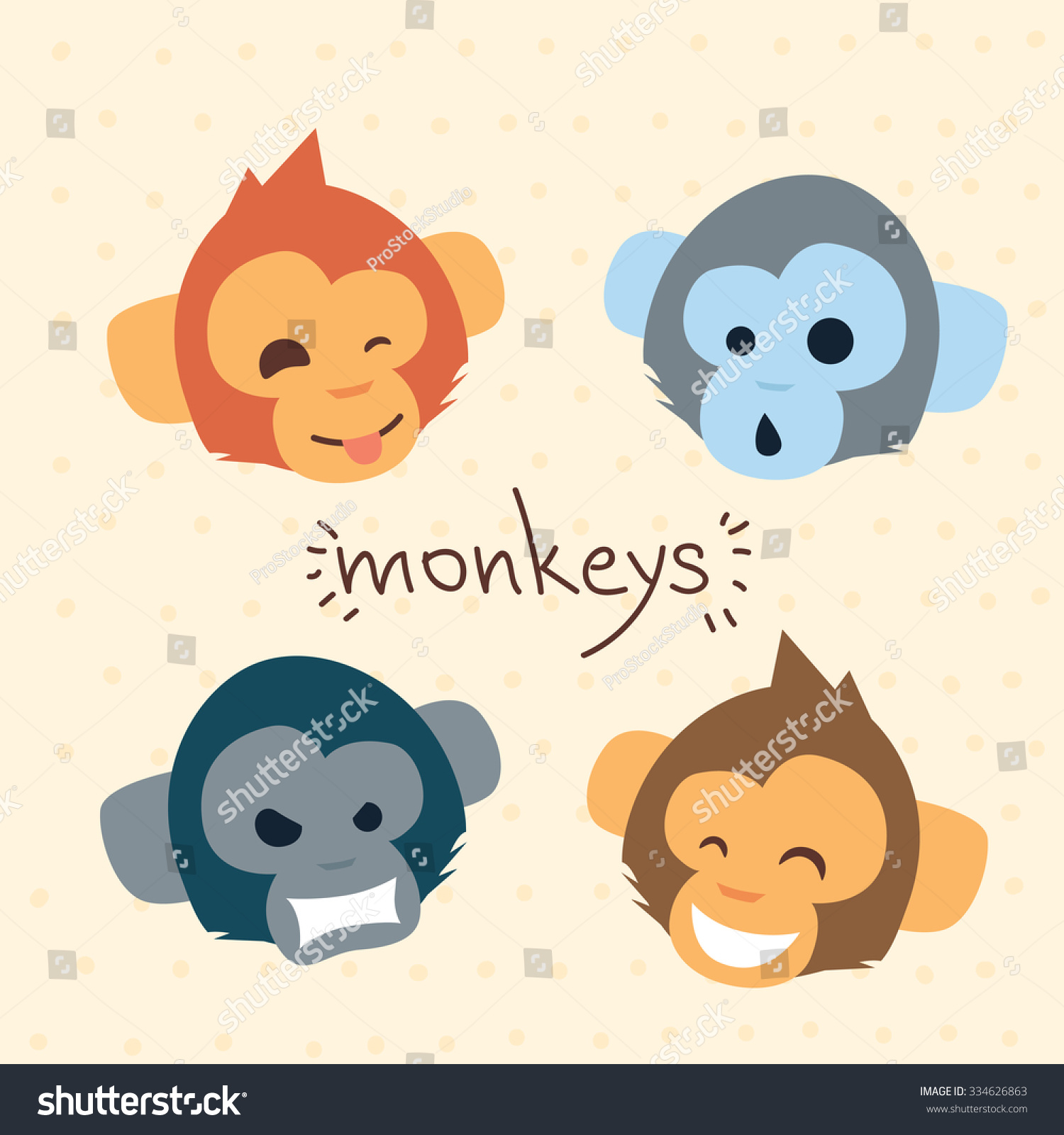 20,543 Cartoon monkey head Images, Stock Photos & Vectors | Shutterstock