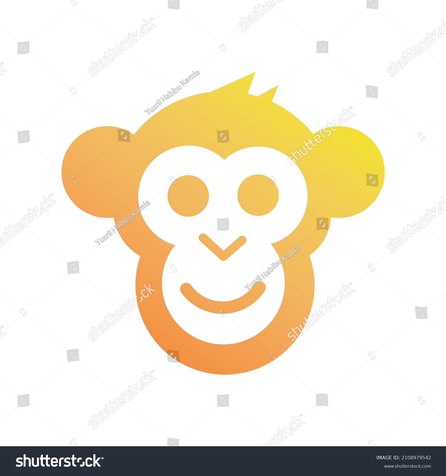 Monkey Face Icon Symbol Design Stock Vector (Royalty Free) 2108979542 ...