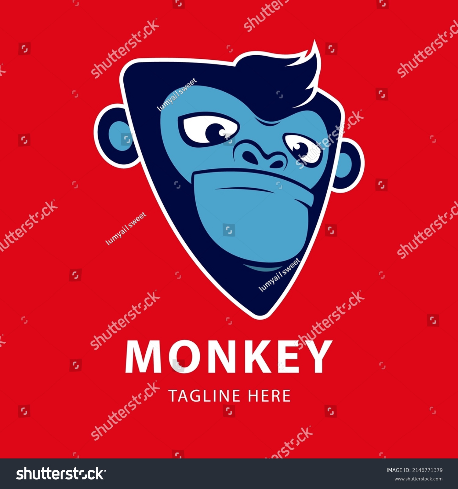 Monkey Face Logo Icon Illustration Vector Stock Vector (Royalty Free ...
