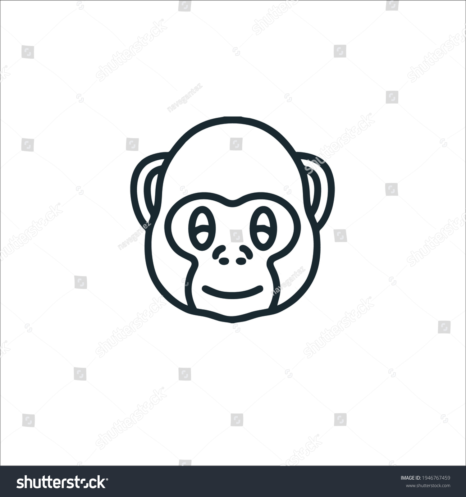 Monkey Face Symbol Logo Tattoo Design Stock Vector (Royalty Free ...