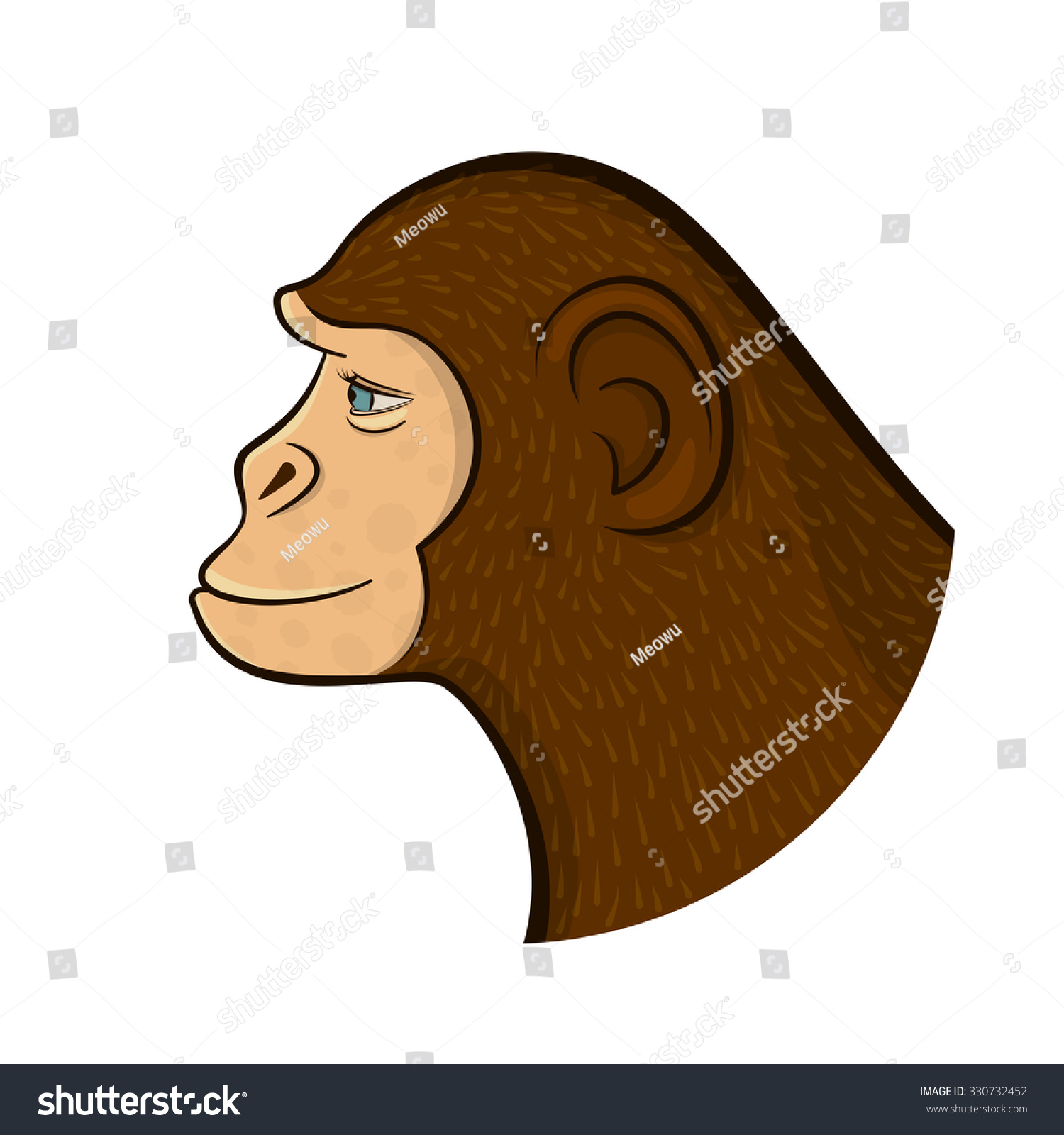 Monkey Hand Profile Cartoon Vector Illustration Stock Vector (Royalty ...