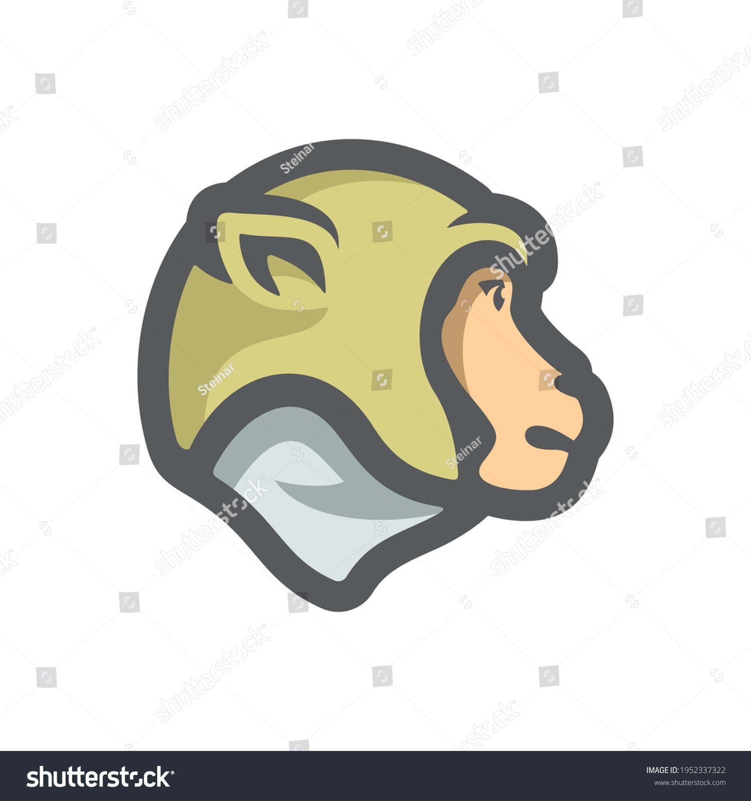 Monkey Head Chimp Vector Icon Cartoon: เวกเตอร์สต็อก (ปลอดค่าลิขสิทธิ์ ...