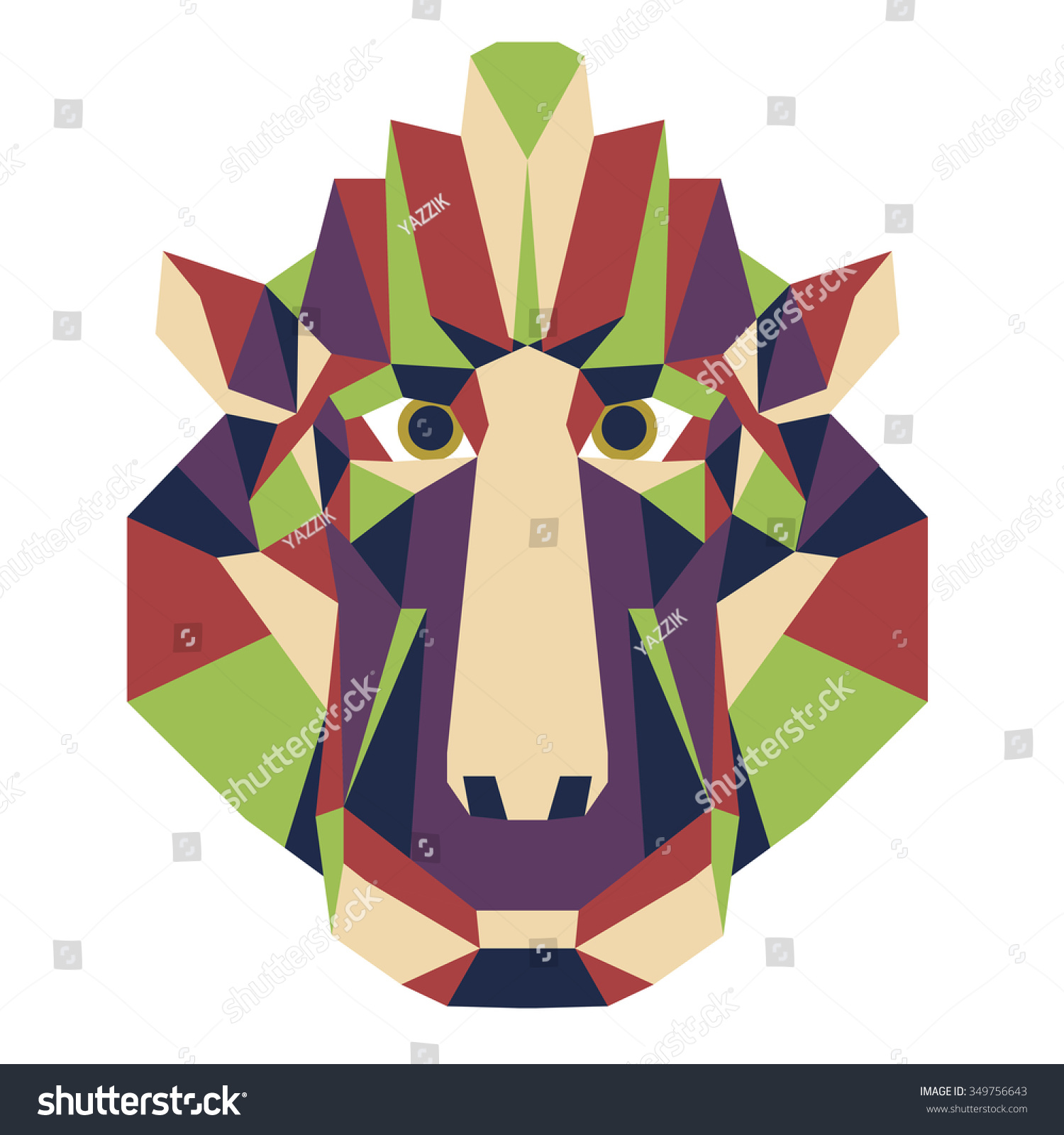 Monkey Head Triangular Icon Geometric Trendy 库存矢量图（免版税）349756643 ...