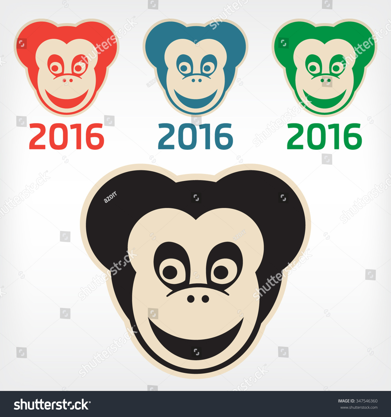 Monkey Icon Monkey Face Monkey Symbol Stock Vector (Royalty Free ...