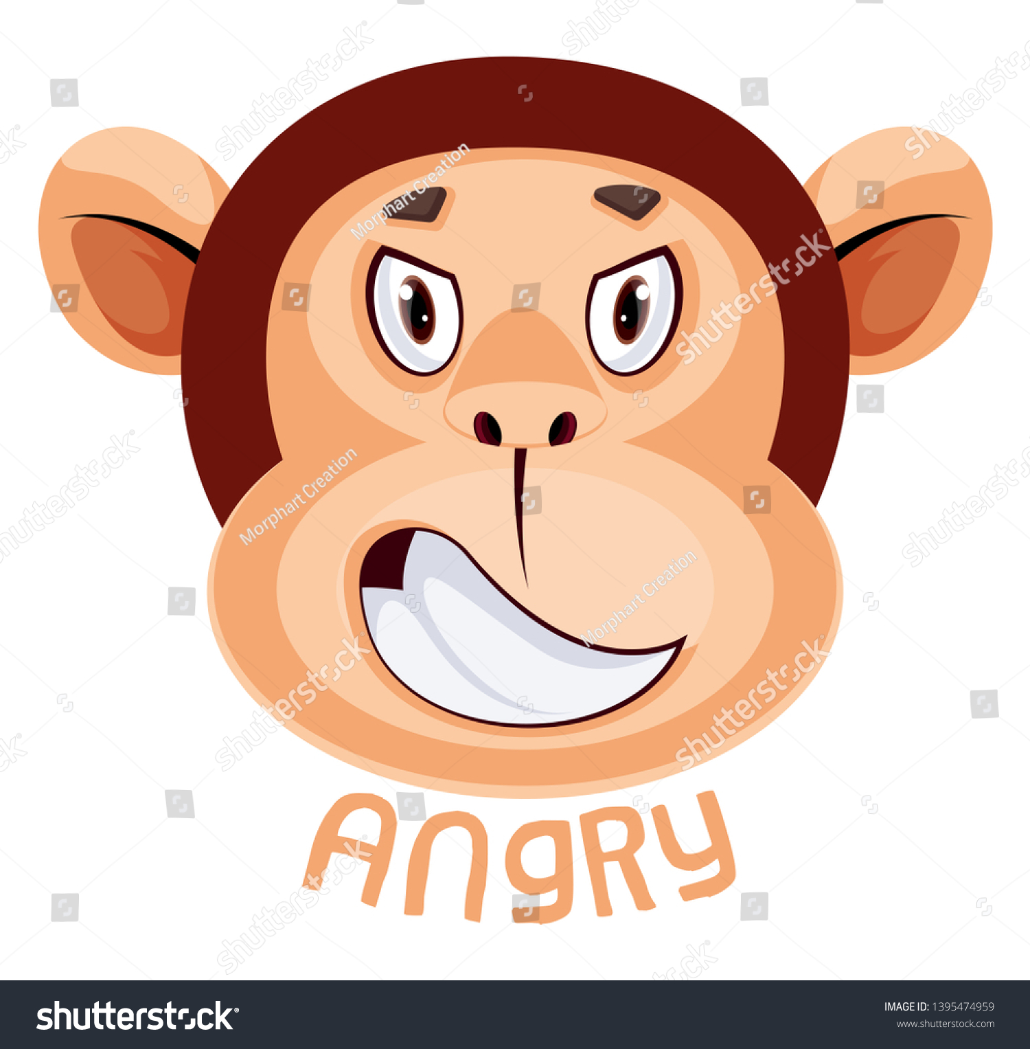 Monkey Feeling Angry Illustration Vector On Stock Vector (Royalty Free ...
