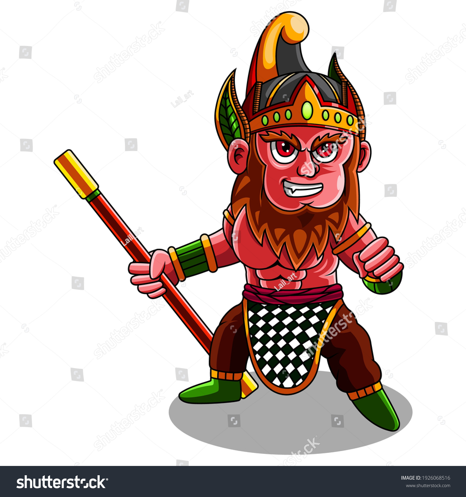 Monkey King Chibi Mascot Logo Stock Vector (Royalty Free) 1926068516 ...