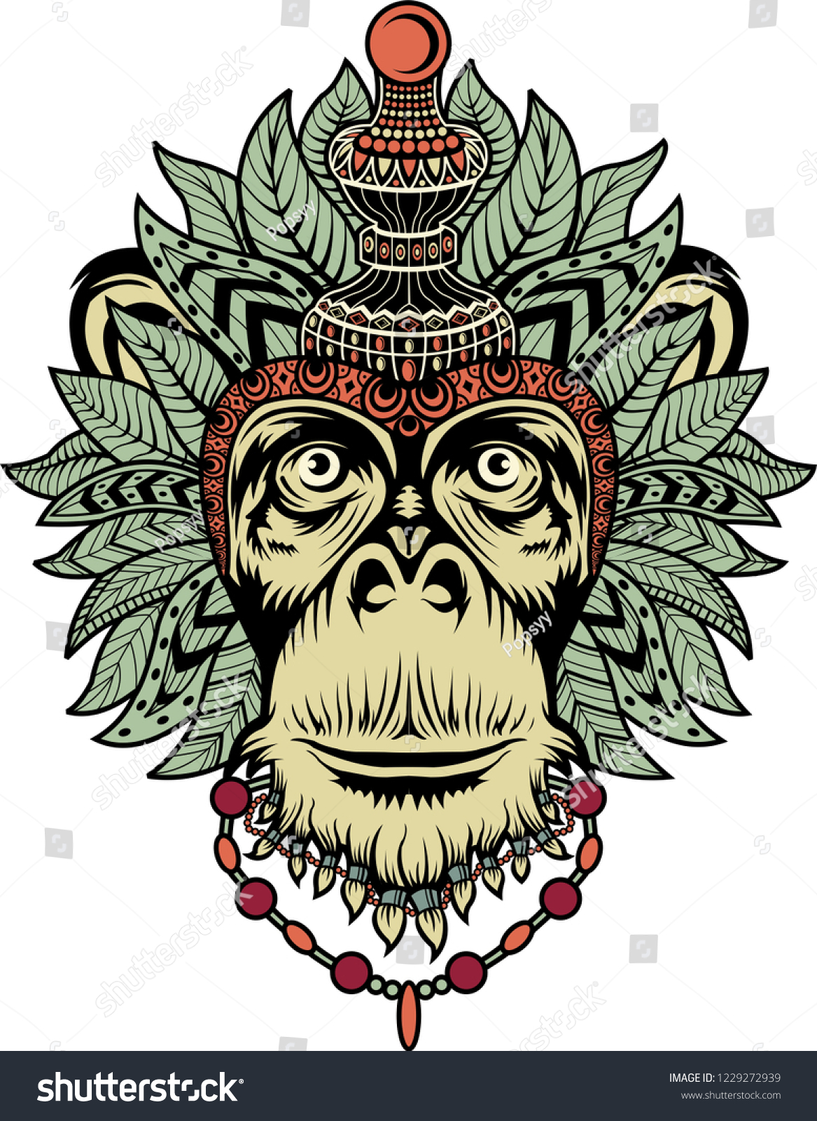 Monkey King Drawing Vector Illustration Stock Vector (Royalty Free ...