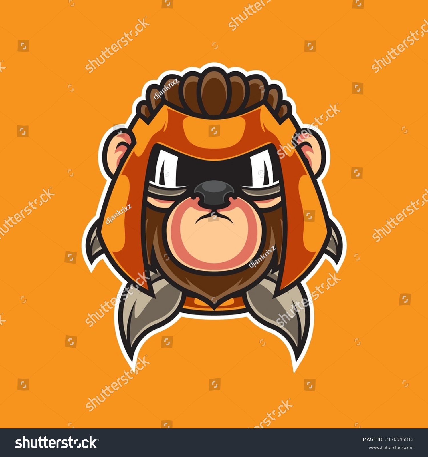 Monkey Knight Head Mascot Logo Stock Vector (Royalty Free) 2170545813 ...