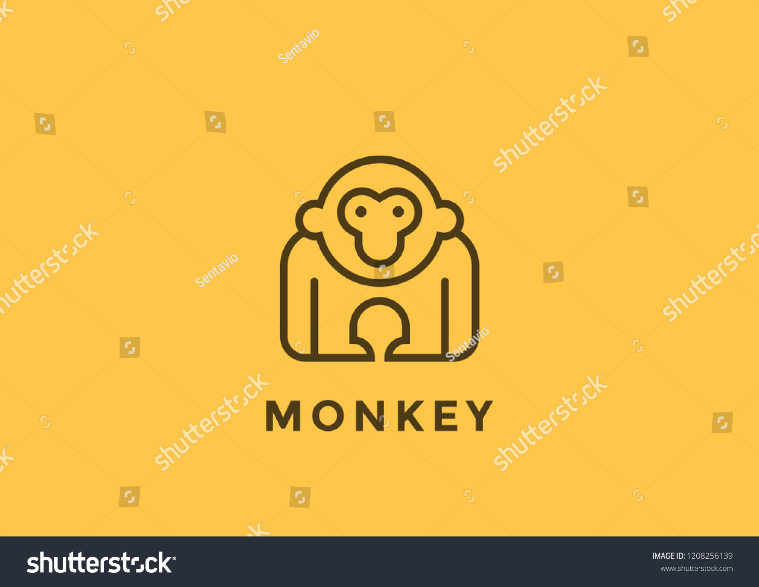 Monkey Logo Vector Design Template Geometric Stock Vector (Royalty Free ...
