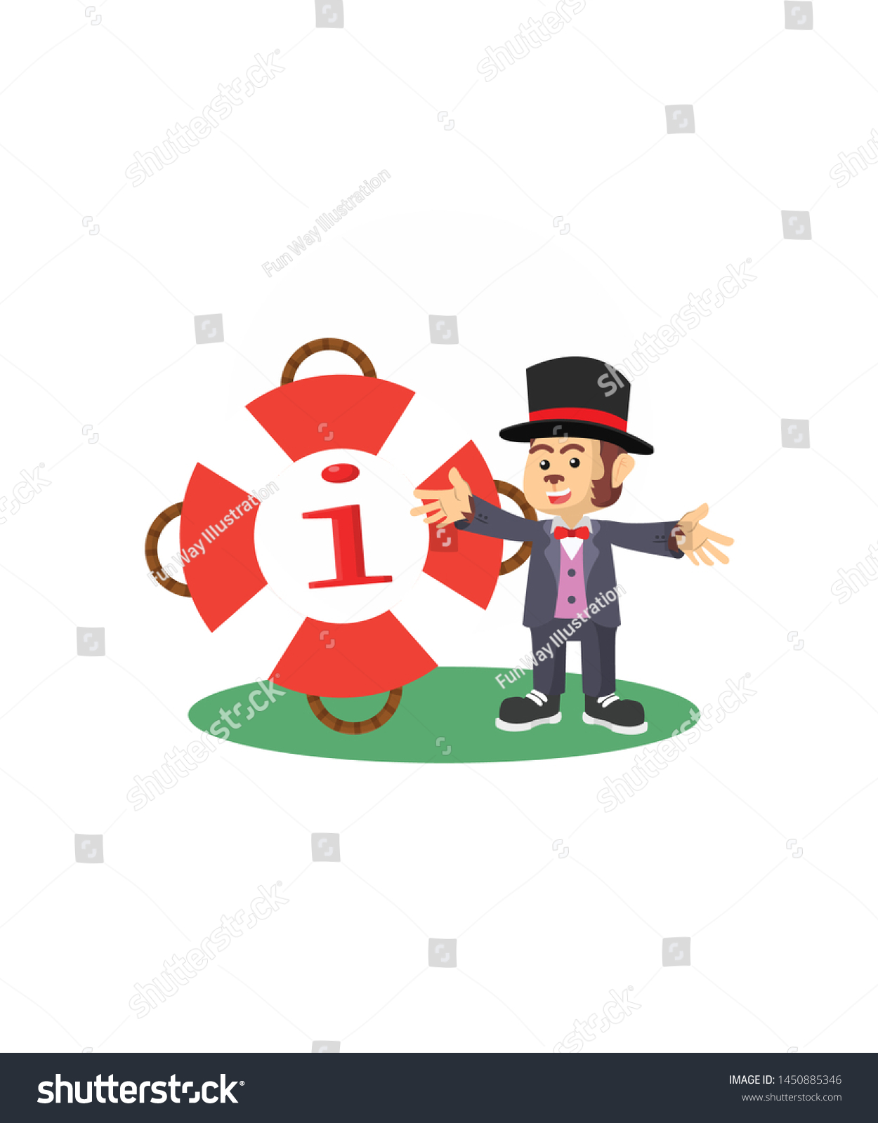 Monkey Magician Float Isolated White Stock Vector (Royalty Free) 1450885346