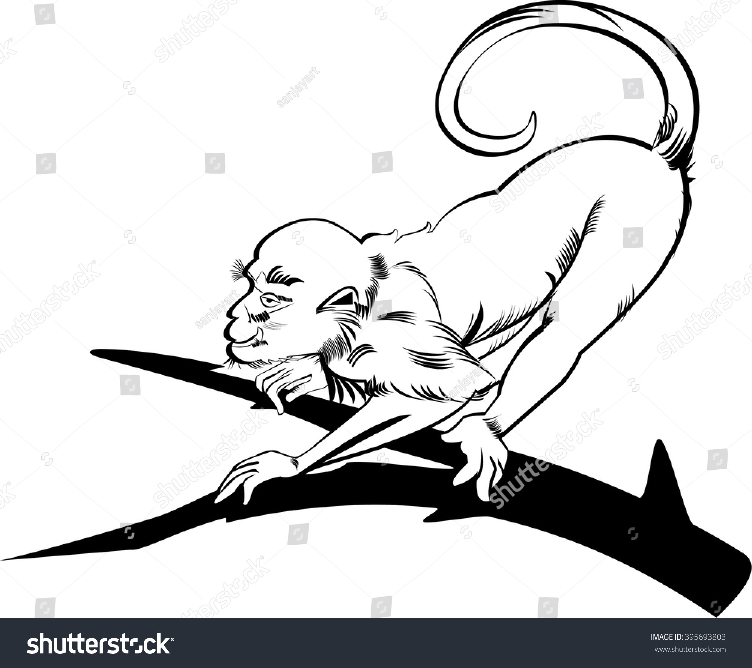 Monkey Monkey All Elements Separate Layers Stock Vector (Royalty Free ...