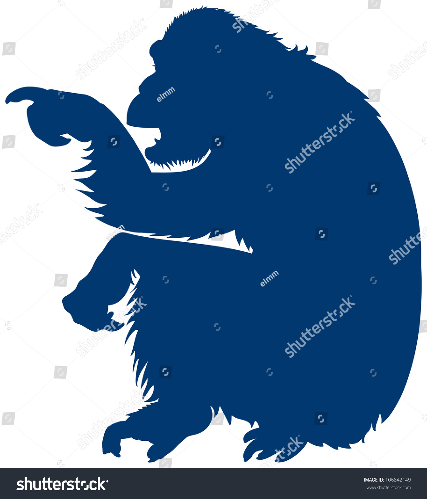 Monkey Pointer Informative Sign Chimpanzee Vector Stock Vector (Royalty ...