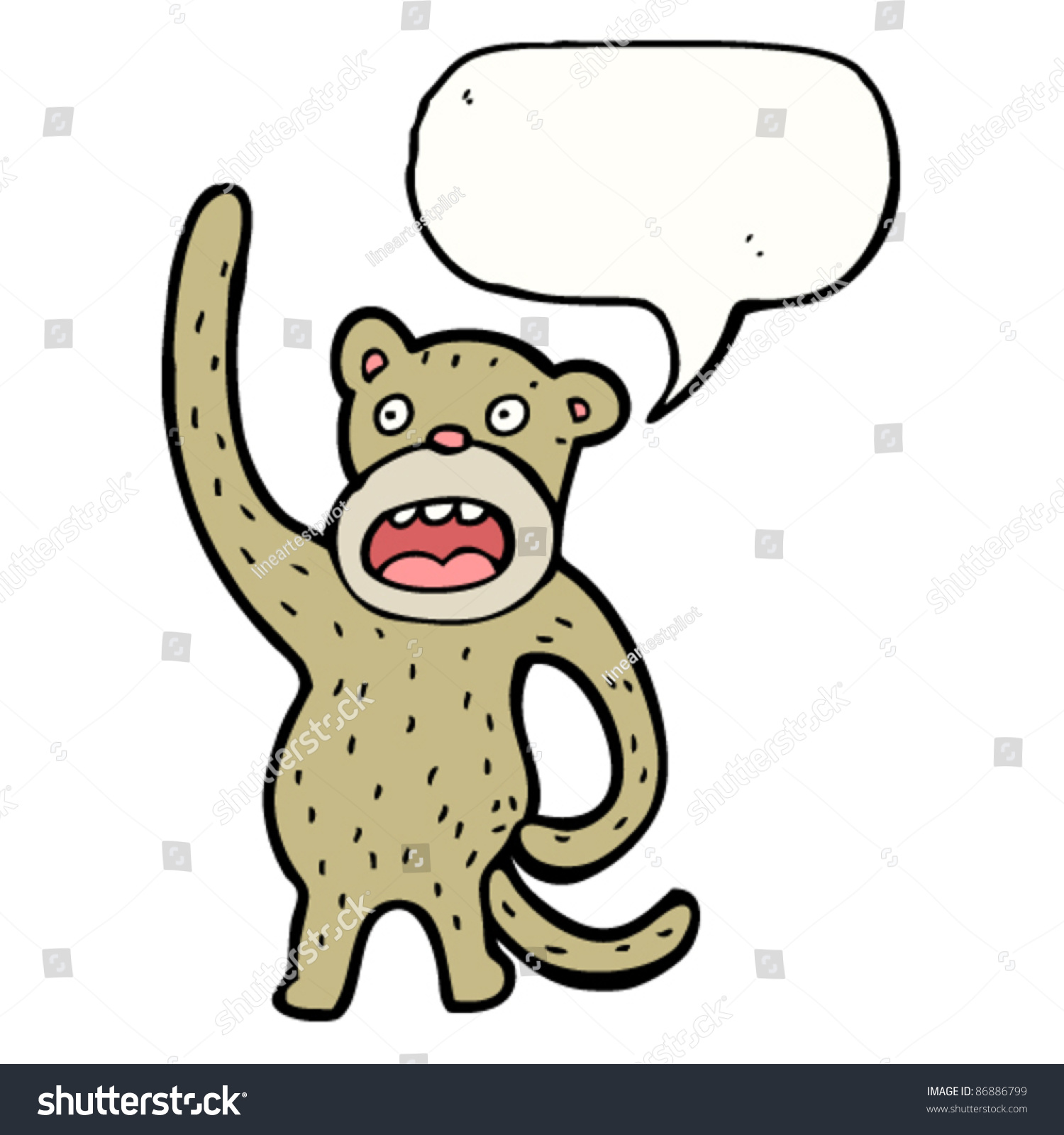 Monkey Scratching Butt Cartoon Stock Vector 86886799 - Shutterstock