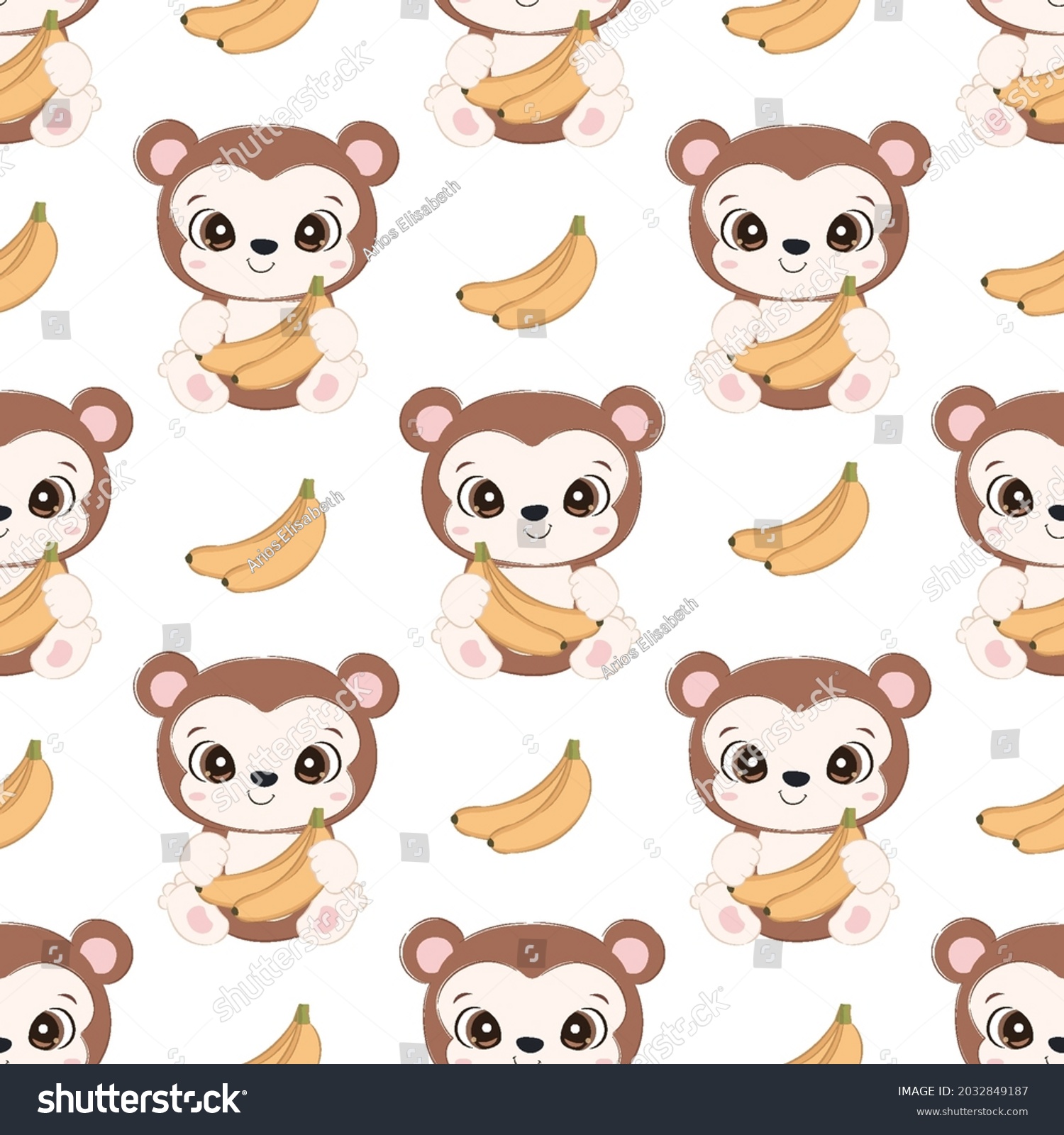 Monkey Seamless Pattern Perfect Wallpaper Backgrounds Stock Vector ...