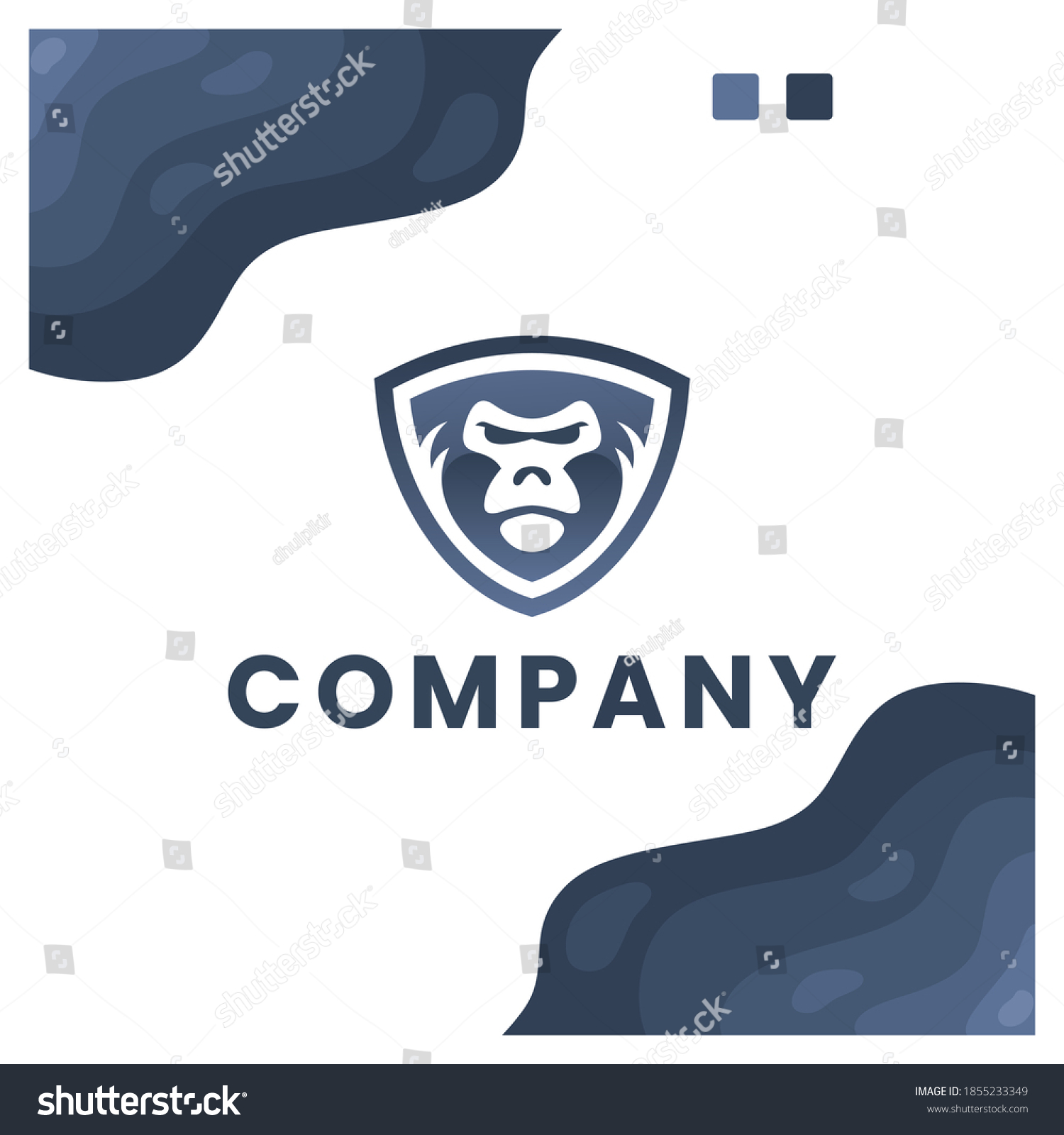 Monkey Shield Protect Logo Design Inspiration Stock Vector (Royalty ...