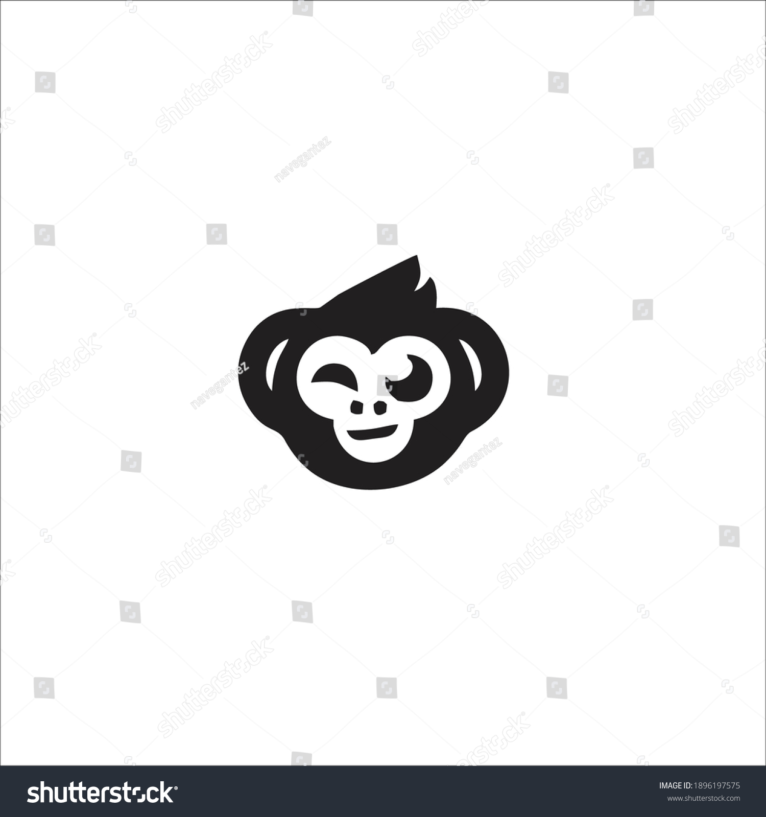 Logotipo del símbolo del mono. Ilustración: vector de stock (libre de ...