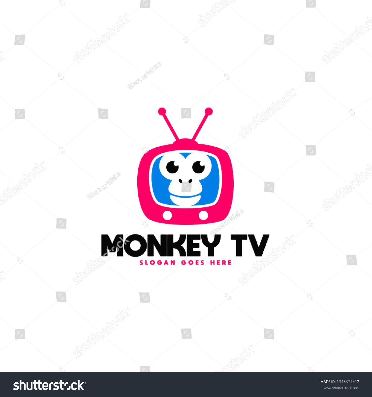 Monkey Tv Logo Design Stock Vector (Royalty Free) 1345371812 | Shutterstock