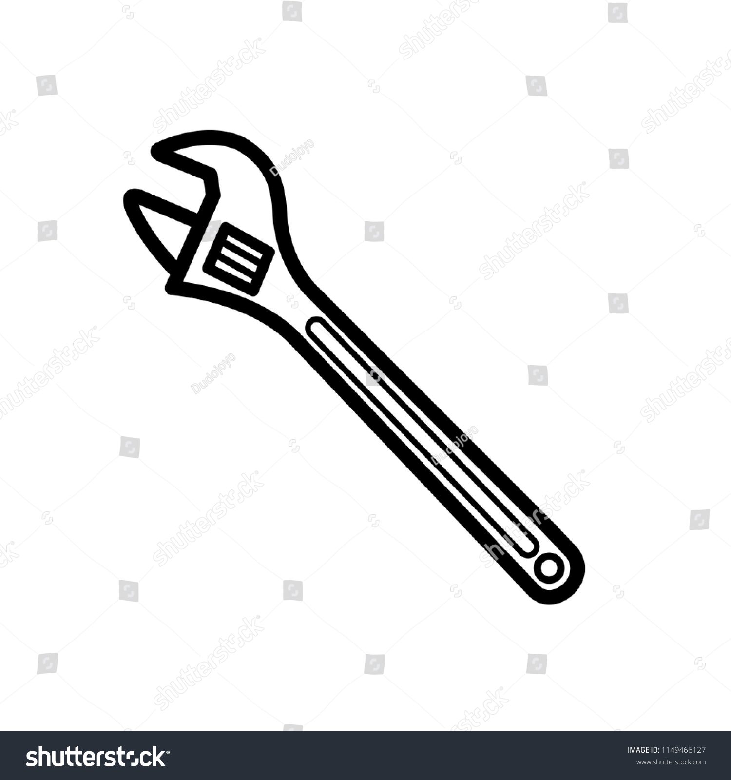 Monkey Wrench Icon Vector Stock Vector (Royalty Free) 1149466127 ...
