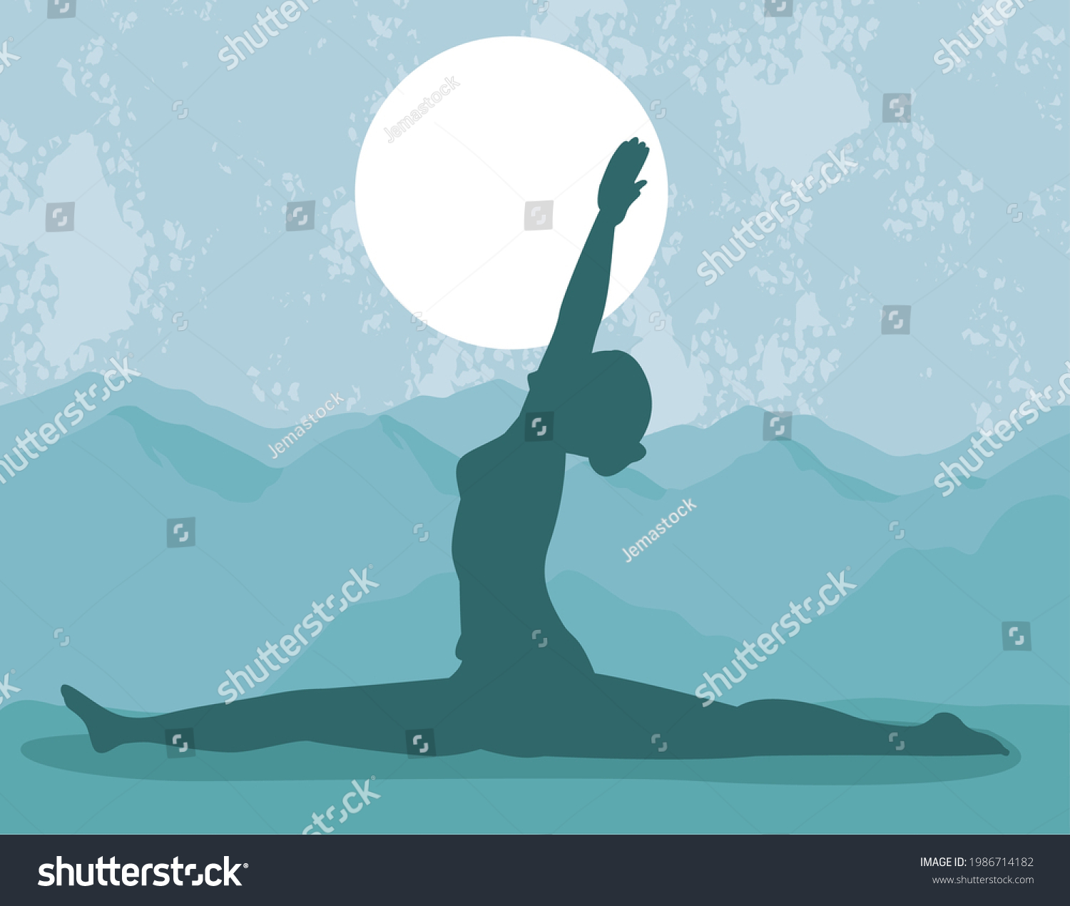 Monkey Yoga Position Silhouette Scene Stock Vector (Royalty Free ...