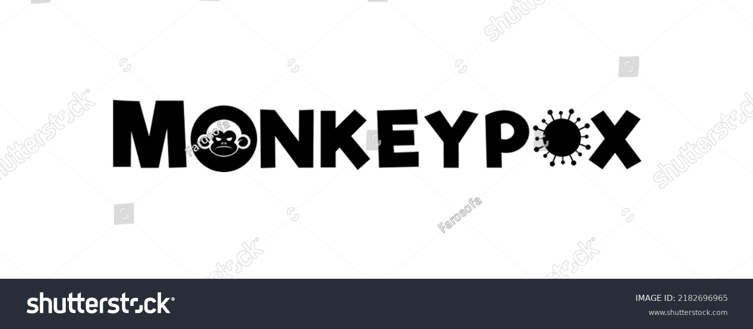 Monkeypox Logo Vector Design Text Icon Stock Vector (Royalty Free ...