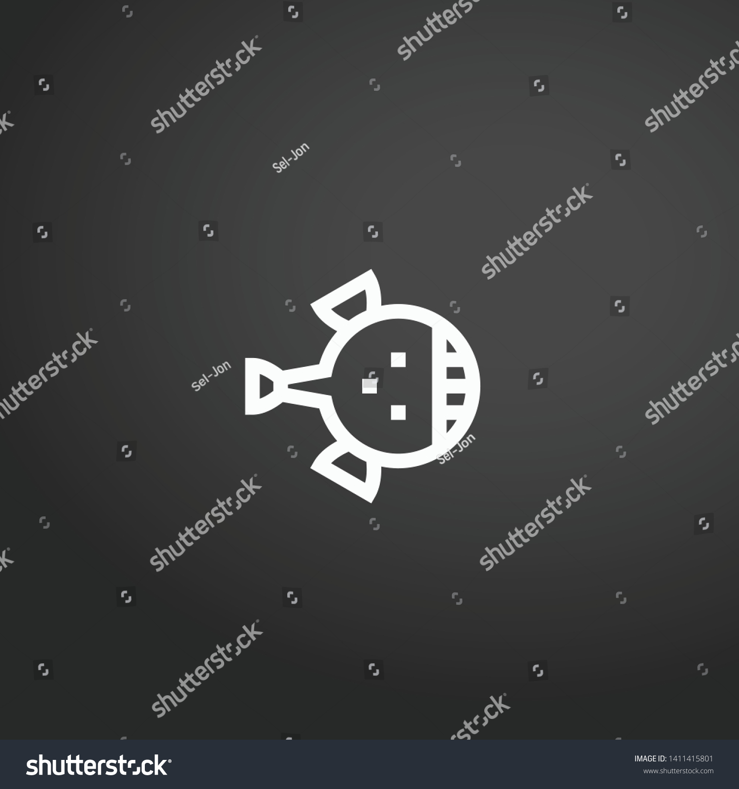 Monkfish Vector Icon Monkfish Concept Stroke Stock Vector (Royalty Free ...