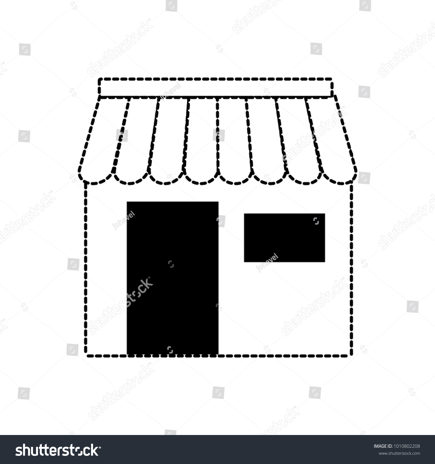 Monochromatic Store Awning Vector Illustration Stock Vector (Royalty ...