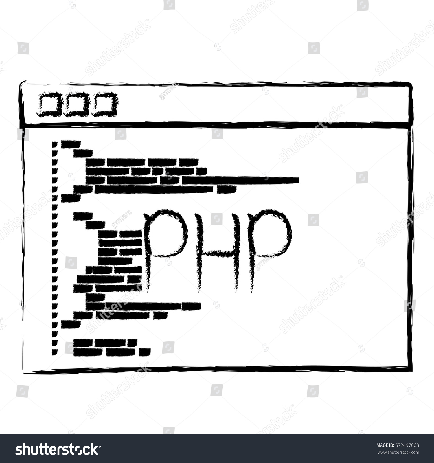 Monochrome Blurred Silhouette Programming Window Script Stock Vector Royalty Free 672497068