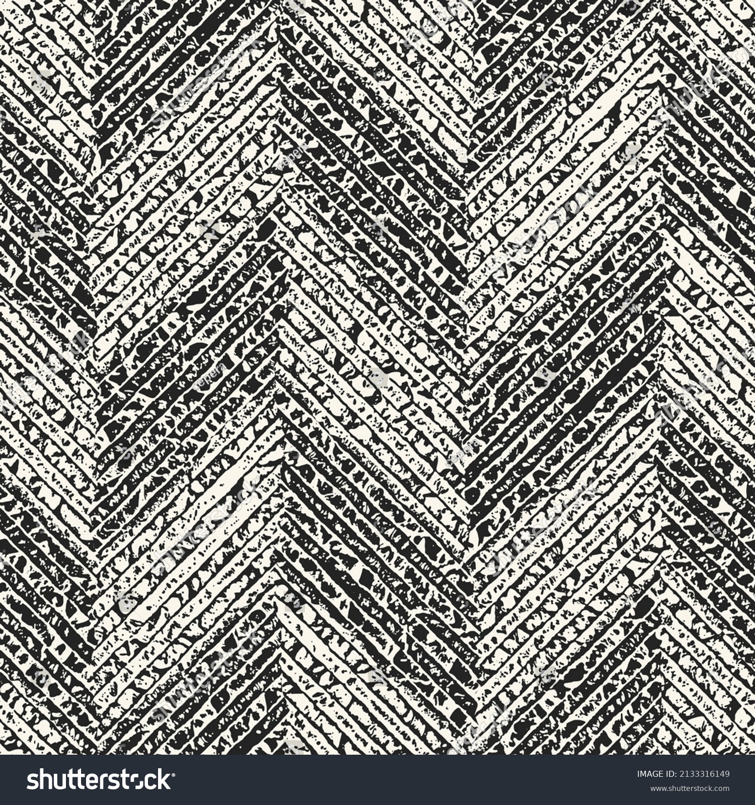 Monochrome Distressed Canvas Textured Chevron Pattern Stock Vector ...