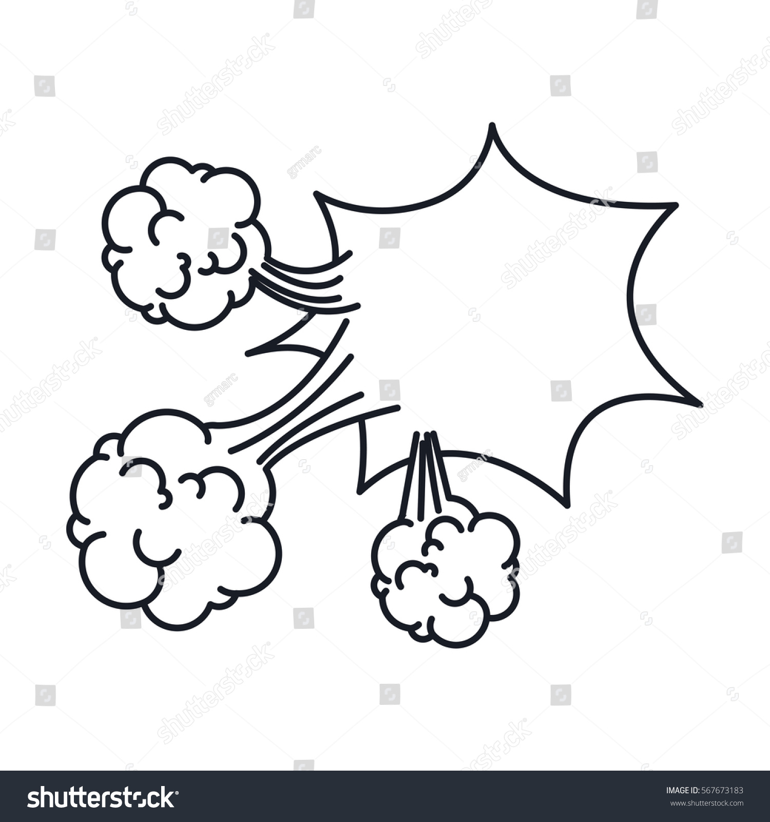 Monochrome Irregular Cloud Scream Explosion Stock Vector (Royalty Free ...