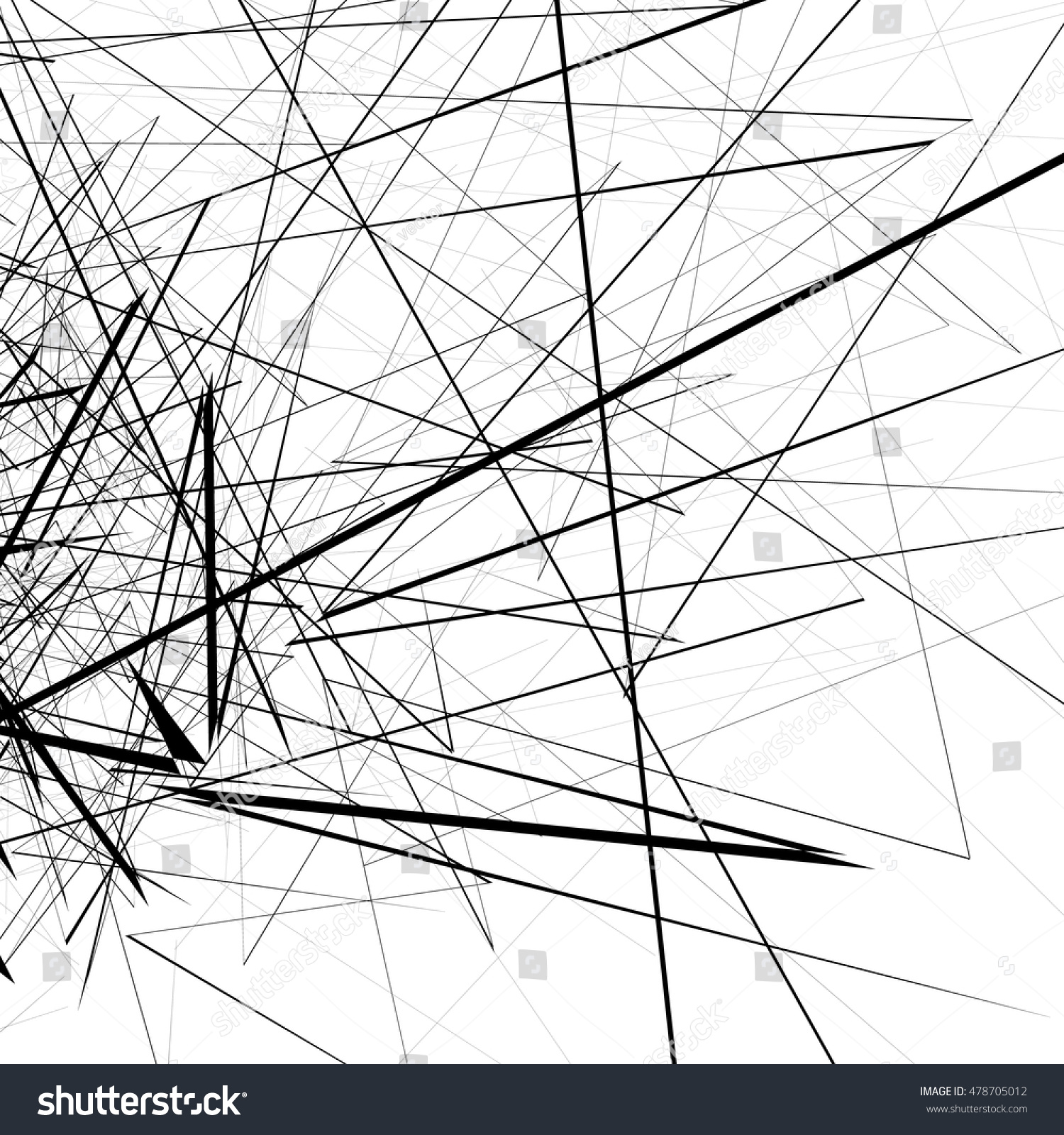 Monochrome Random Chaotic Edgy Lines Abstract Stock Vector (Royalty ...