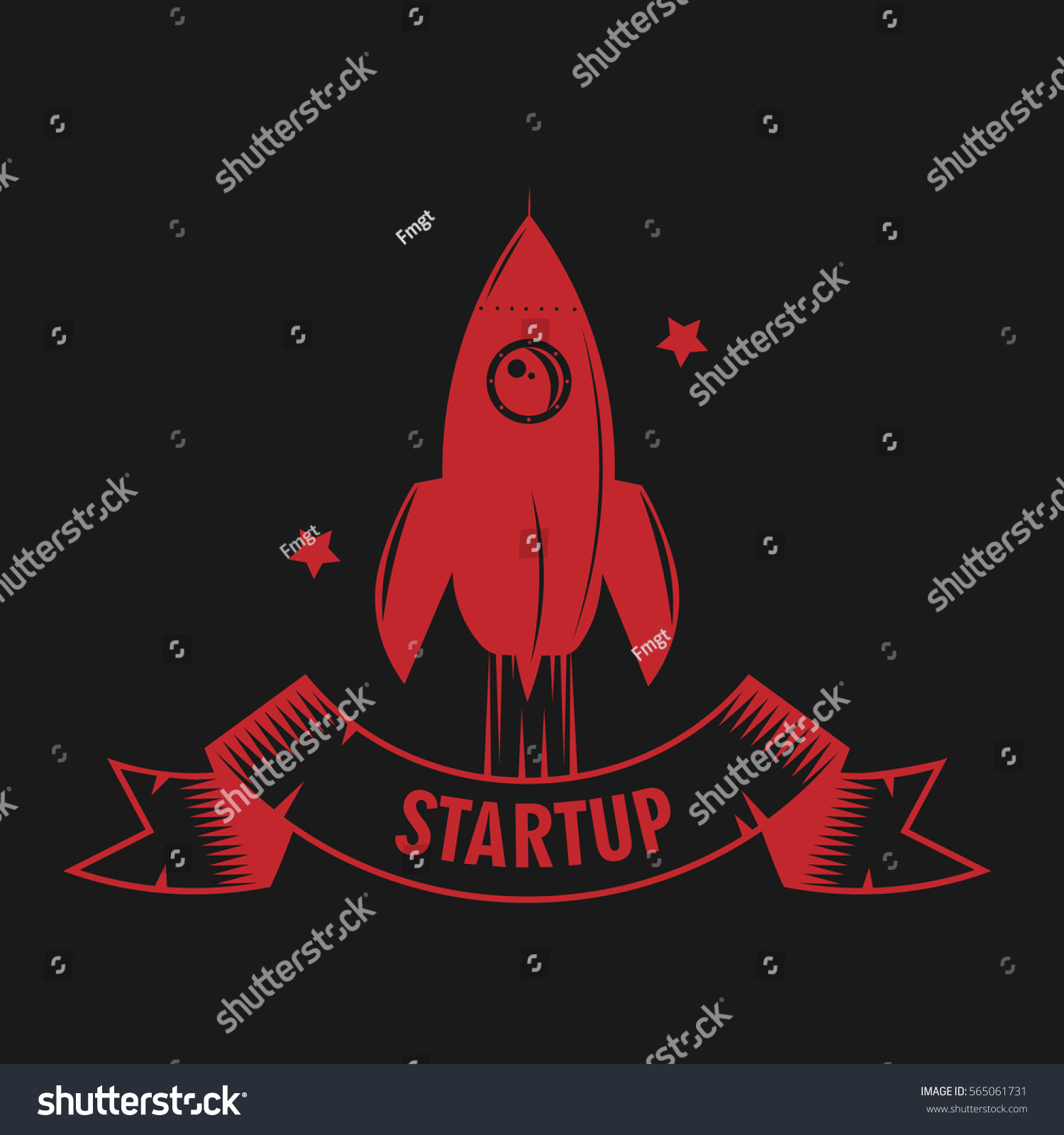 Monochrome Rocket Logo Startup Vector Illustration Stock Vector ...