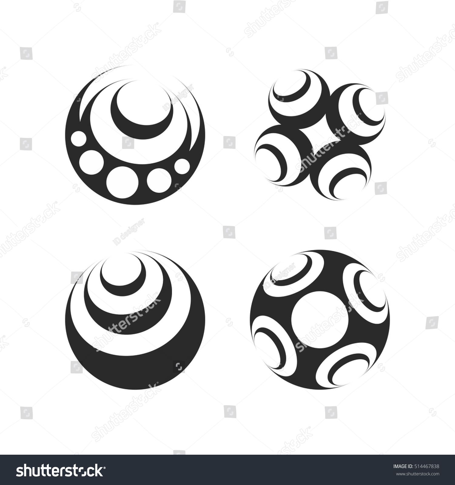 Monochrome Round Logos: vector de stock (libre de regalías) 514467838 ...