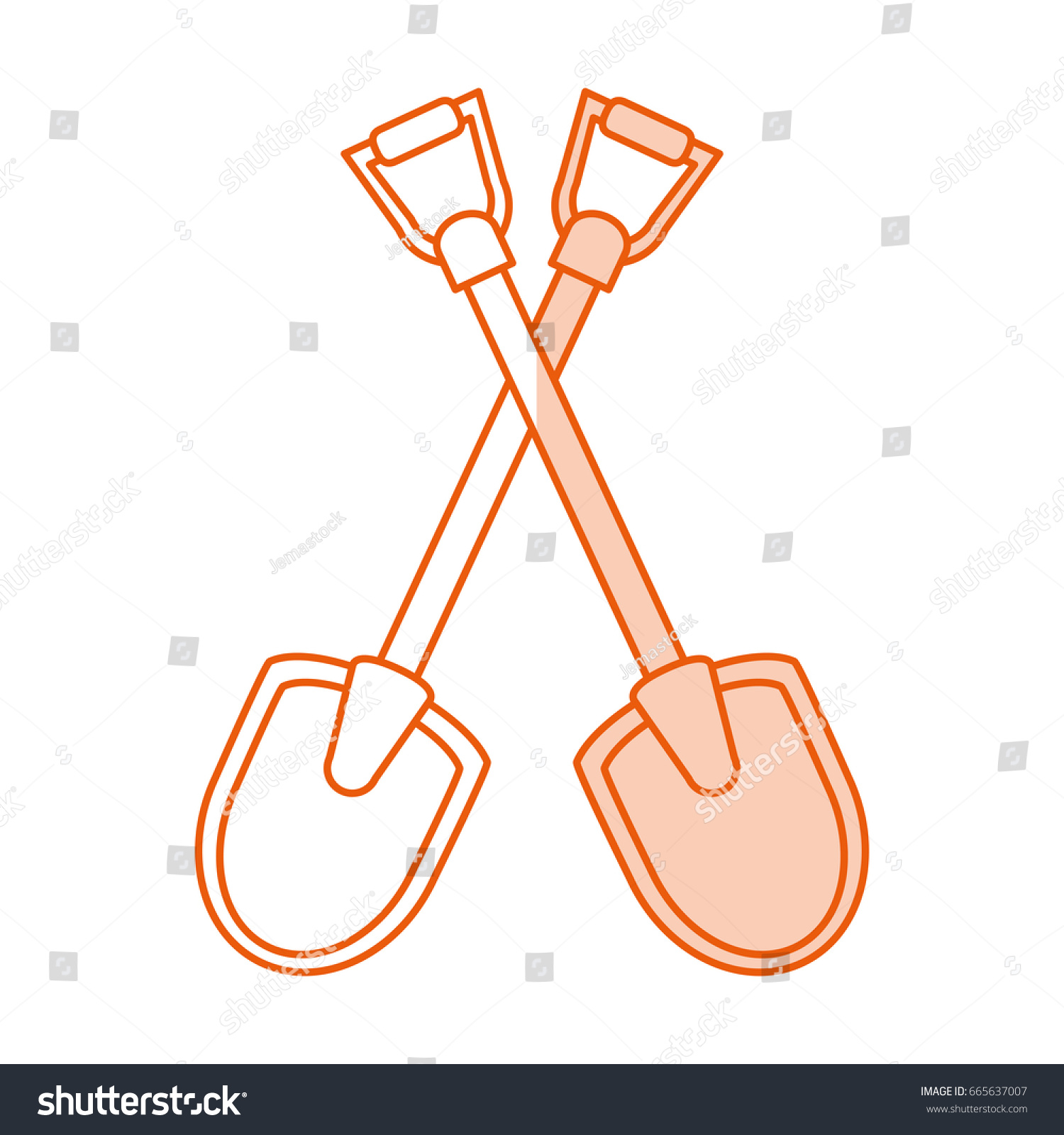 Monocromatic Shovels Design Stock Vector (Royalty Free) 665637007 ...