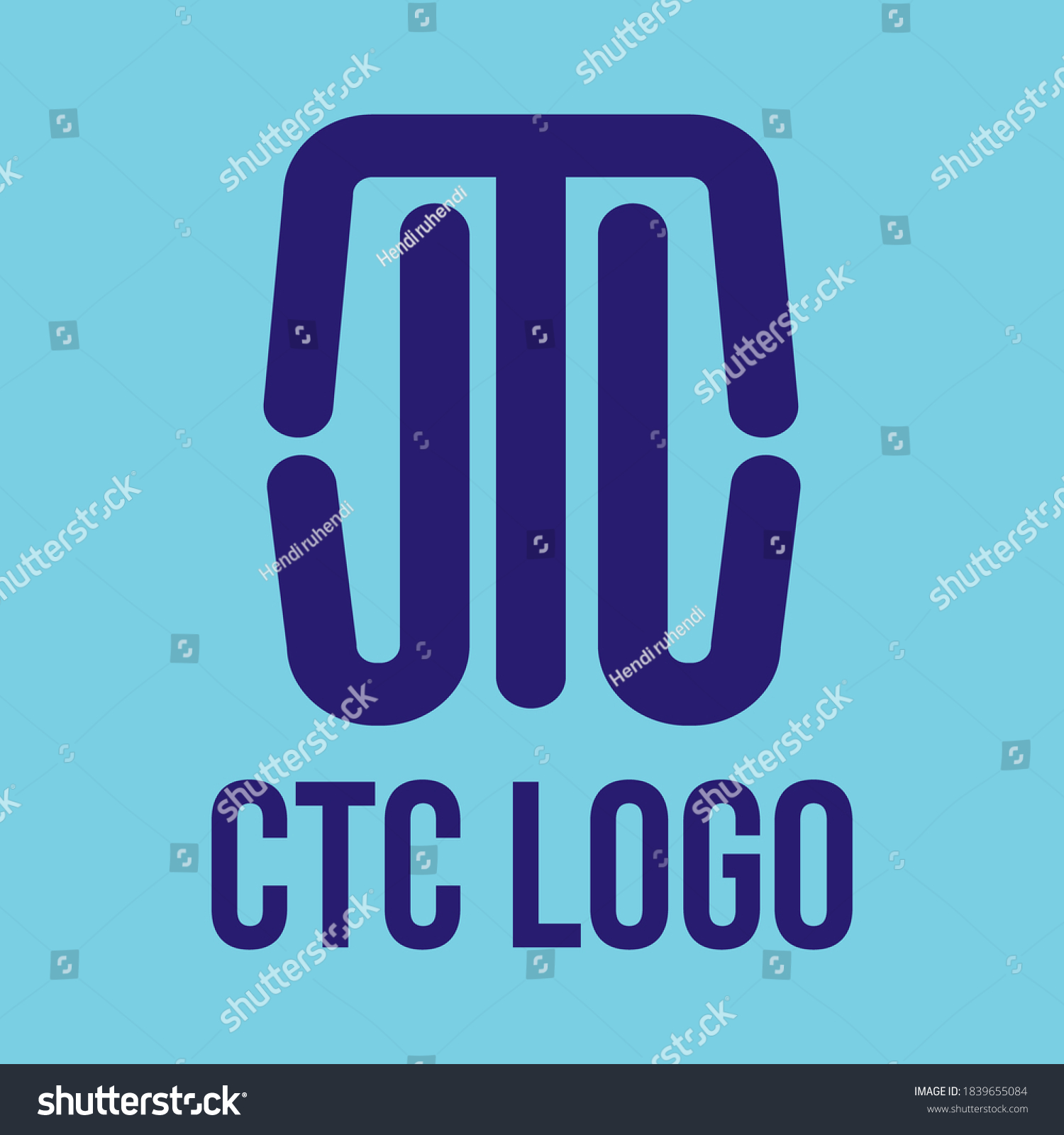 Monogram Ctc Logo On Isolated Blue Stock Vector (Royalty Free ...