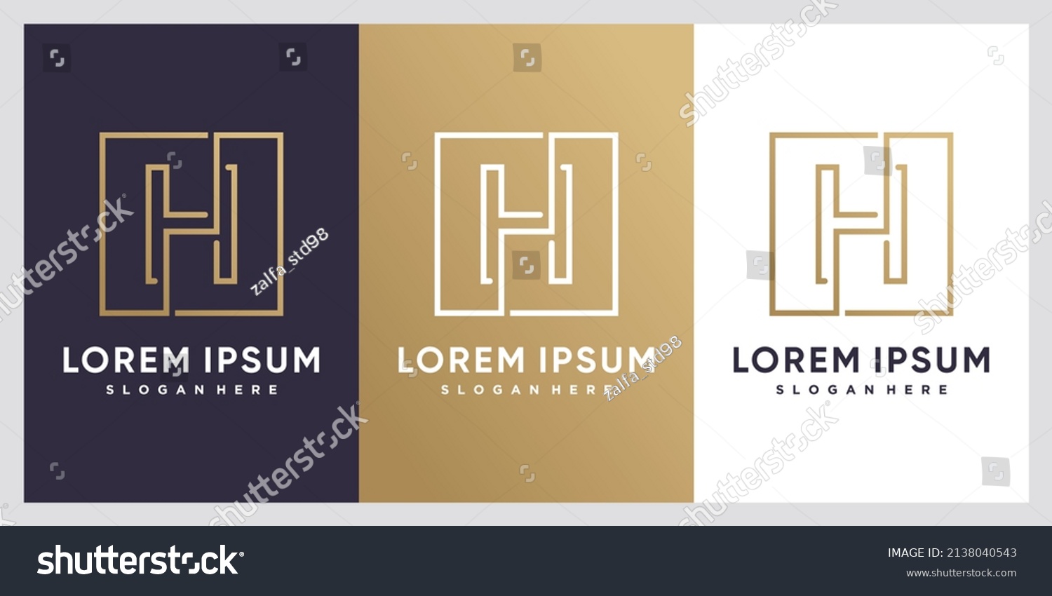 Monogram Initial H Logo Design Creative Stock Vector (Royalty Free ...