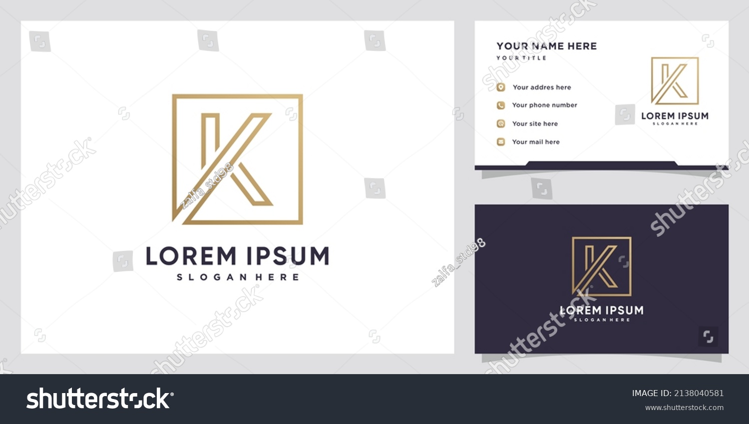 Monogram Initial K Logo Design Creative Stock Vector (Royalty Free ...