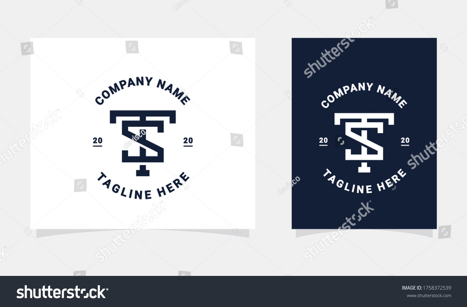 Monogram Initial Ts St Logo Design Stock Vector (Royalty Free ...