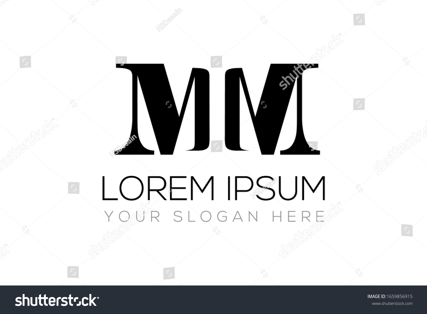 Monogram Initials Uppercase Letter M Mm Stock Vector (Royalty Free ...
