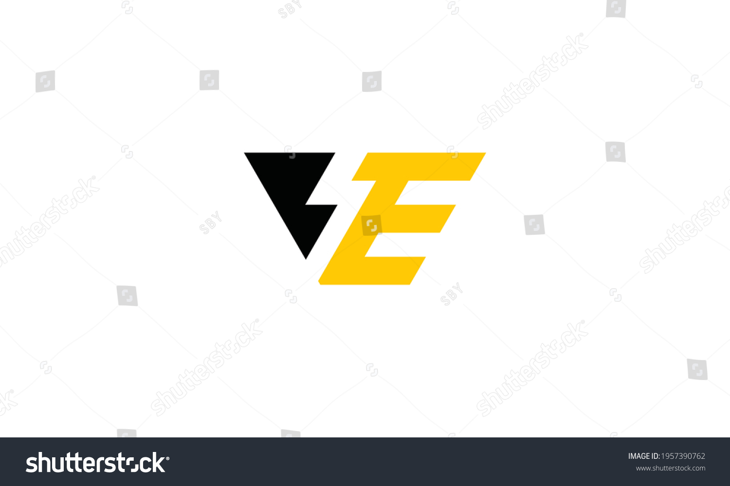 Monogram Initials V E Electric Logo Stock Vector (Royalty Free ...